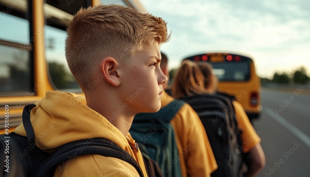School Bus Ride Students Enjoy Scenic Commute to School, Yellow Bus ...