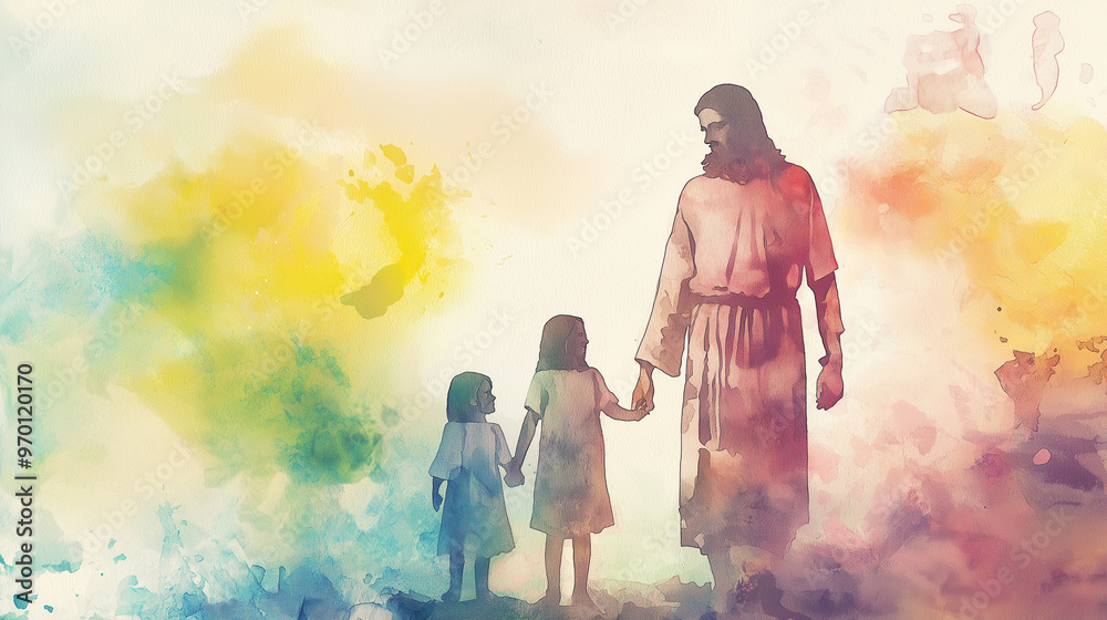 An illustration of Jesus Christ in watercolor art beautifully conveys ...