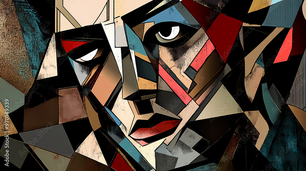 A visually captivating display of cubist art, where cube shapes appear ...