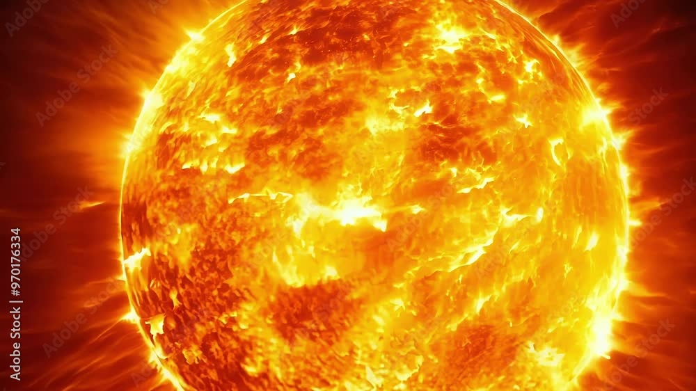 The sun releasing a massive solar flare, a powerful burst of energy ...