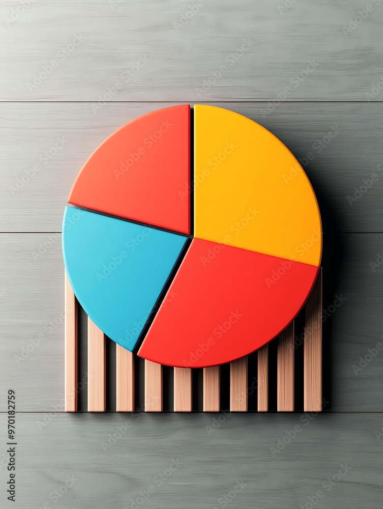 Colorful pie chart with segmented sections represents data ...