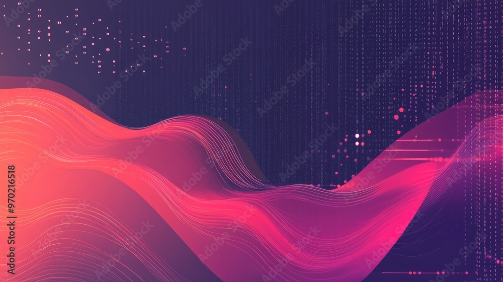 Abstract Graphic Representation Of A Flowing Binary Code Algorithm Showcasing Elements Of Data