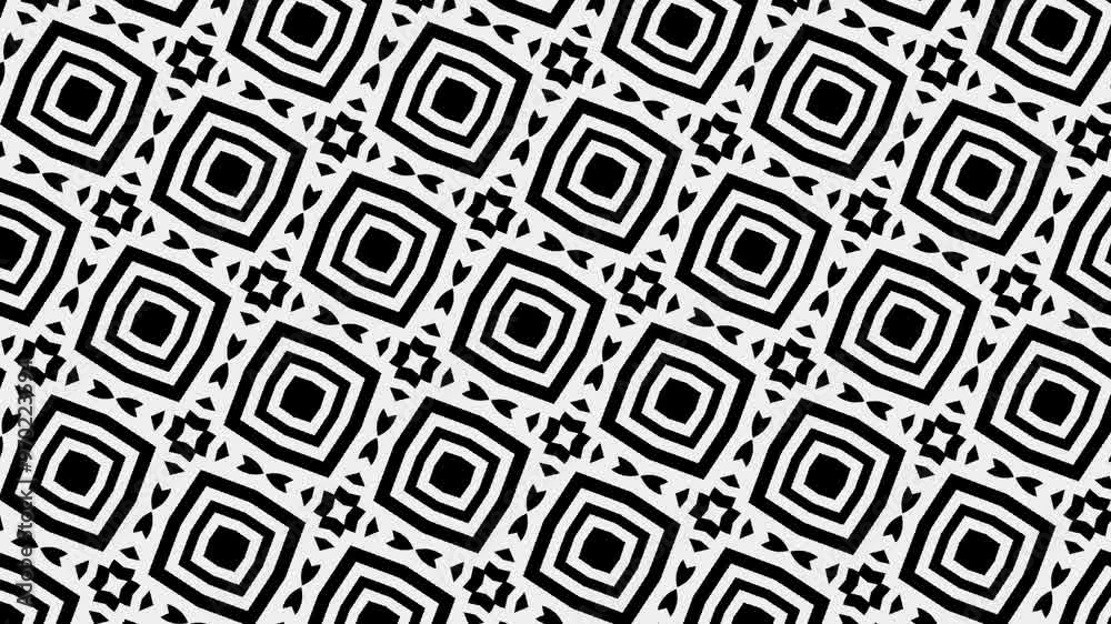 Background with repeating pattern.Seamless loop video.black and white ...