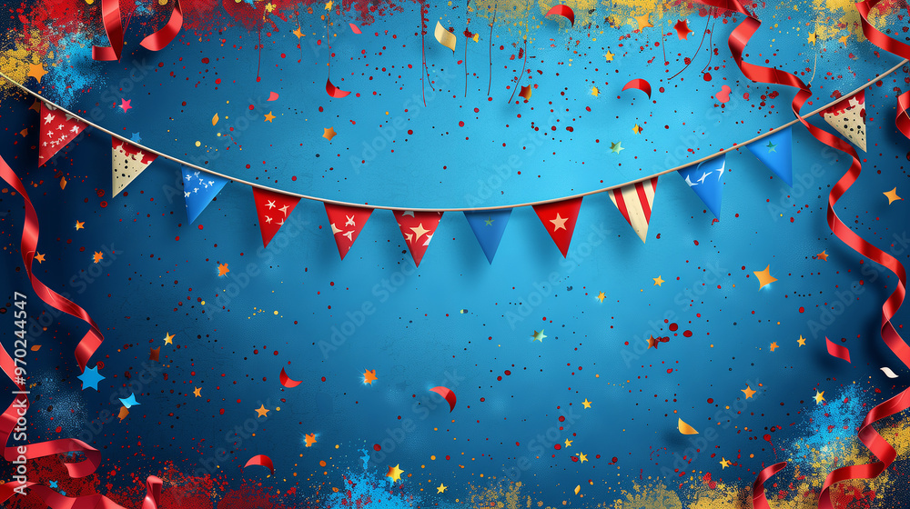 US Independence Day celebration concept in digital art form. Stock ...