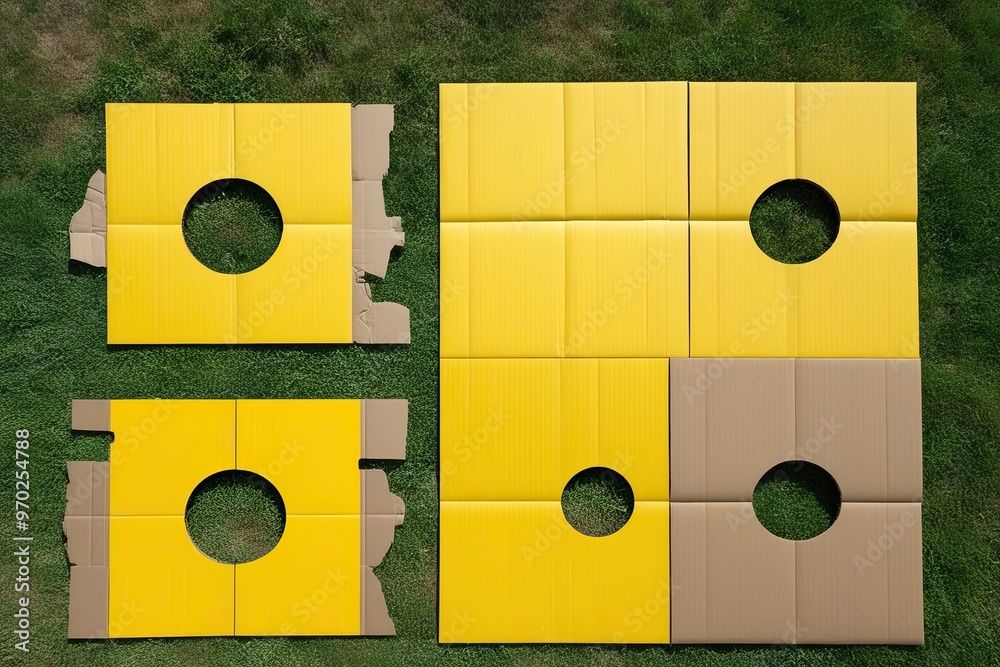 Vibrant Yellow Cardboard Cutout Design for Field Signage and Paperboard ...