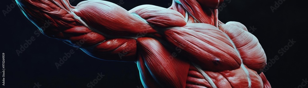 Detailed anatomical model showcasing human muscle structure ...