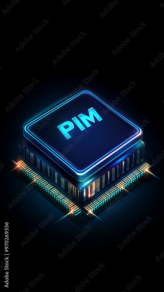 "PIM" letters glowing on dark background. Image of stacked Processing ...