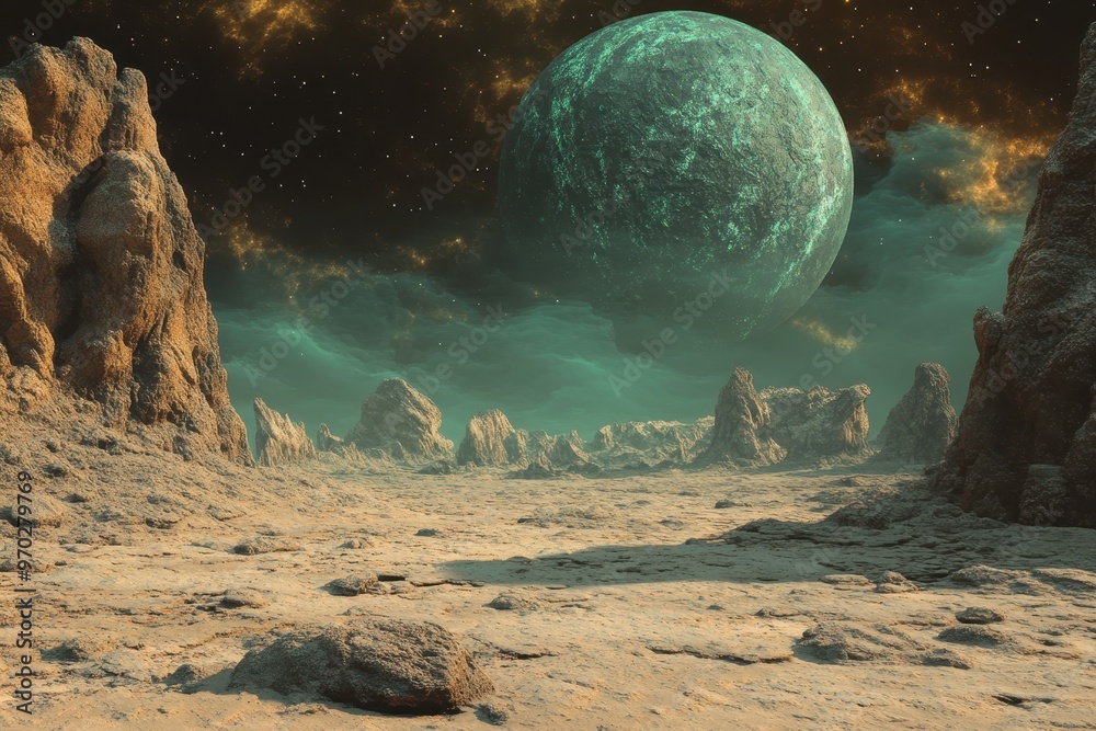 Cosmic Wonderland: 16-bit Alien Planet with Floating Rocks and Vast ...