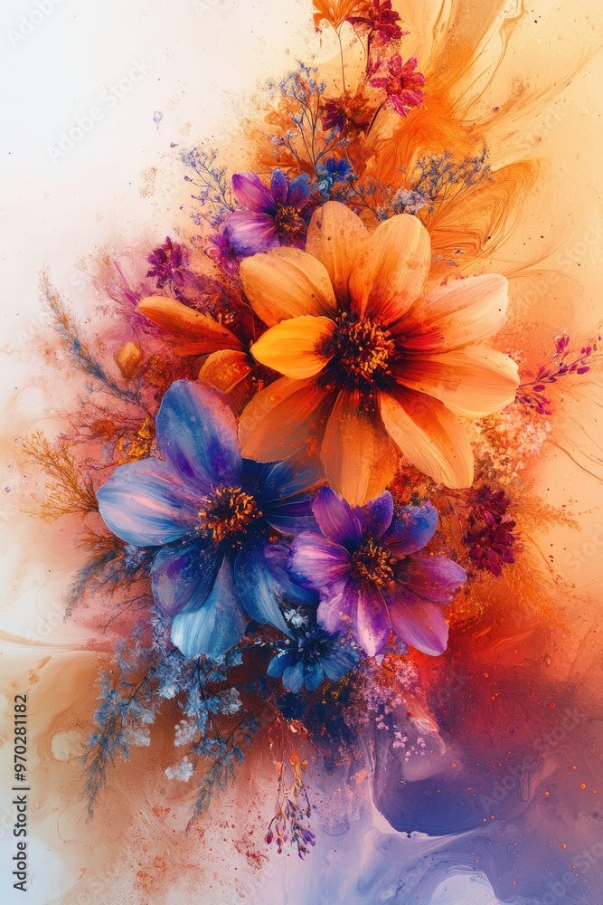 Artistic depictions of flowers showcasing a range of emotions meanings ...