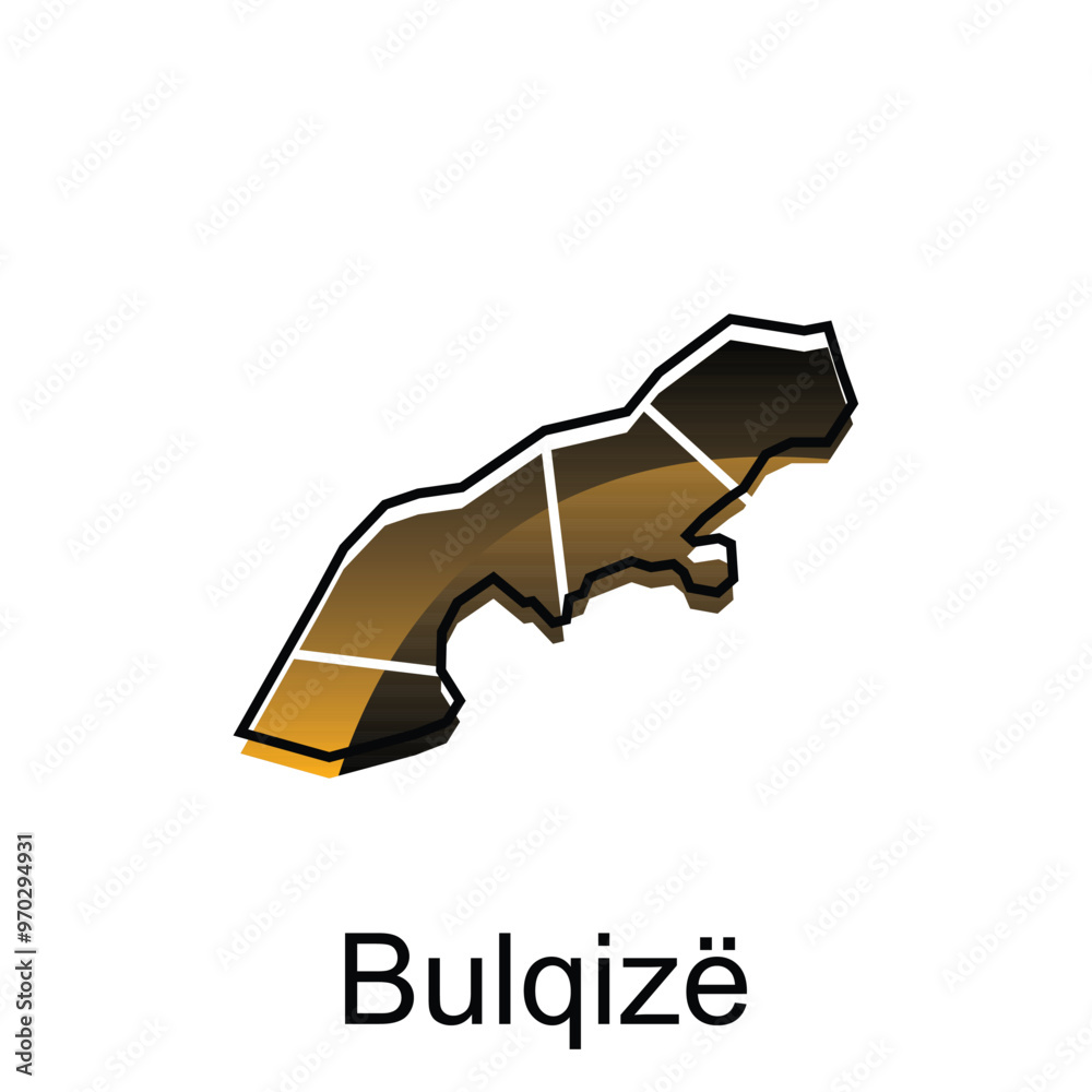 Map City of Bulqize, Vector isolated illustration of simplified ...