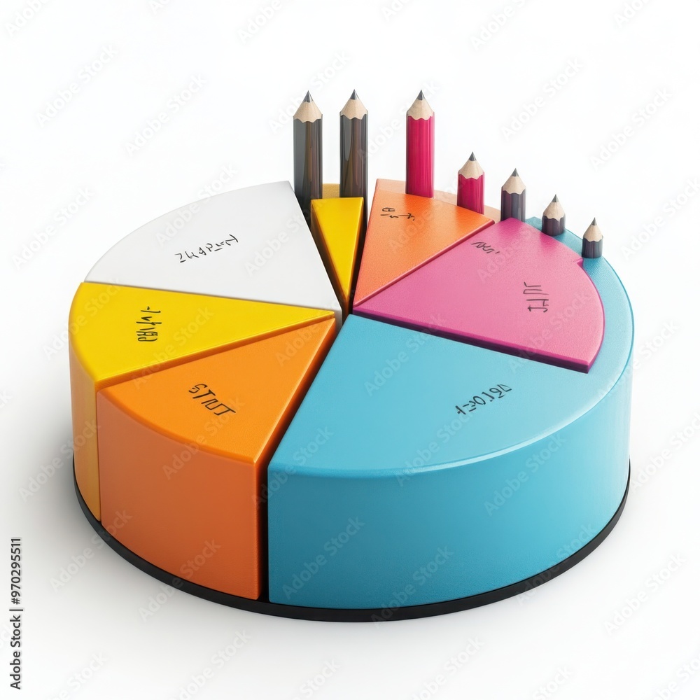 Business plan presentation with a pie chart and revenue projections ...