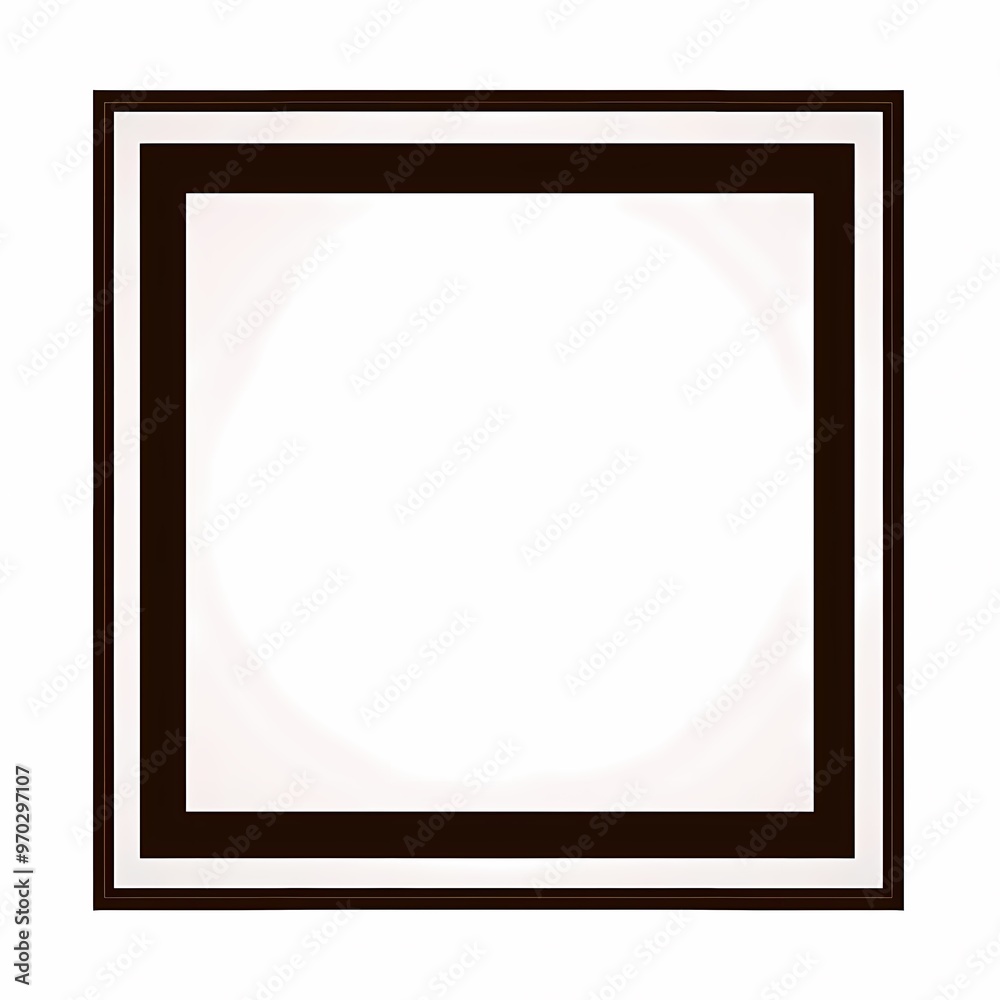 Elegant Square Frame: A pristine, classic frame with a double black ...