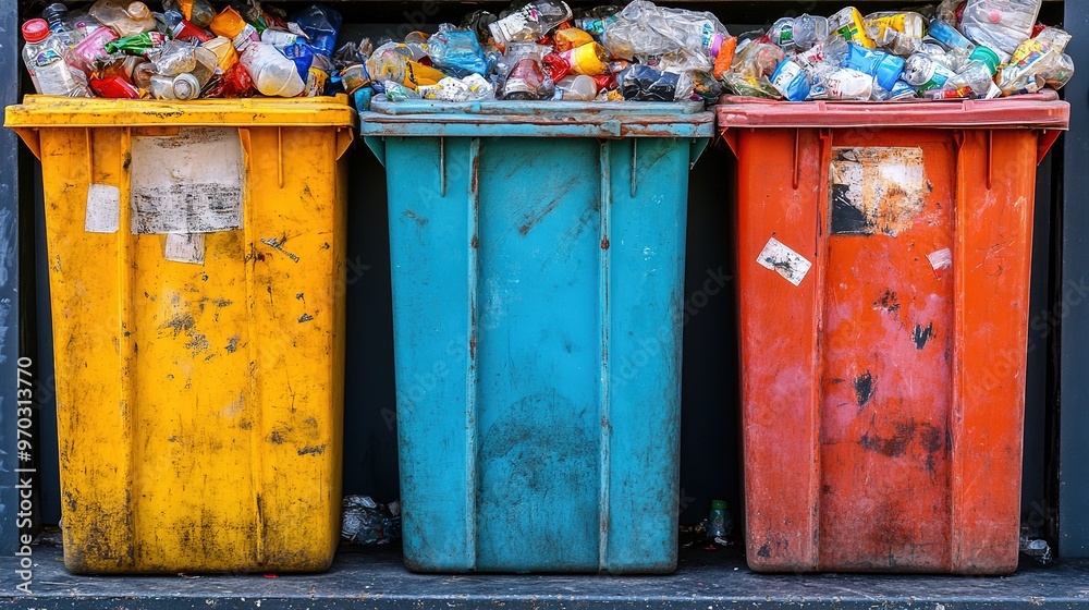 A collection of dustbins in various sizes and shapes, designed for ...