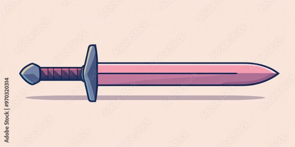 Flat sword blade weapon logo in a 2D cartoon design style perfect for ...
