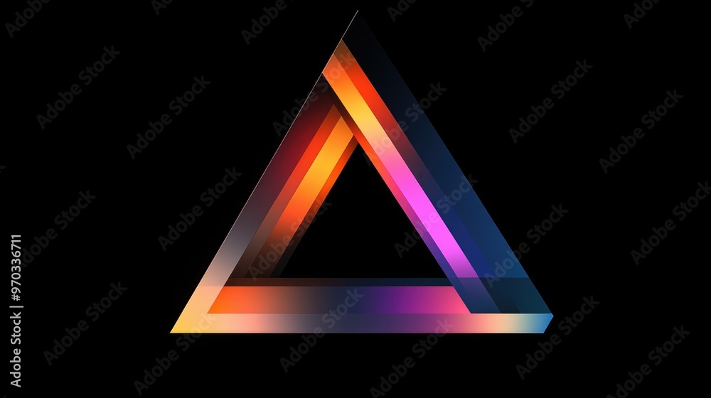 Distorted Penrose triangle also known as an impossible tribar featuring ...