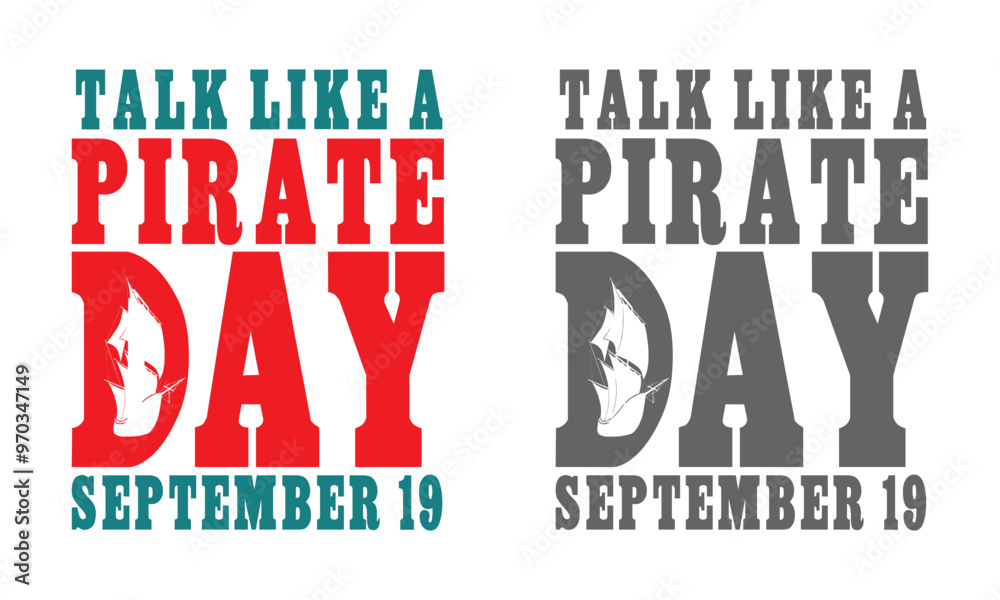 Talk like a pirate day retro badge with textured flag vector ...