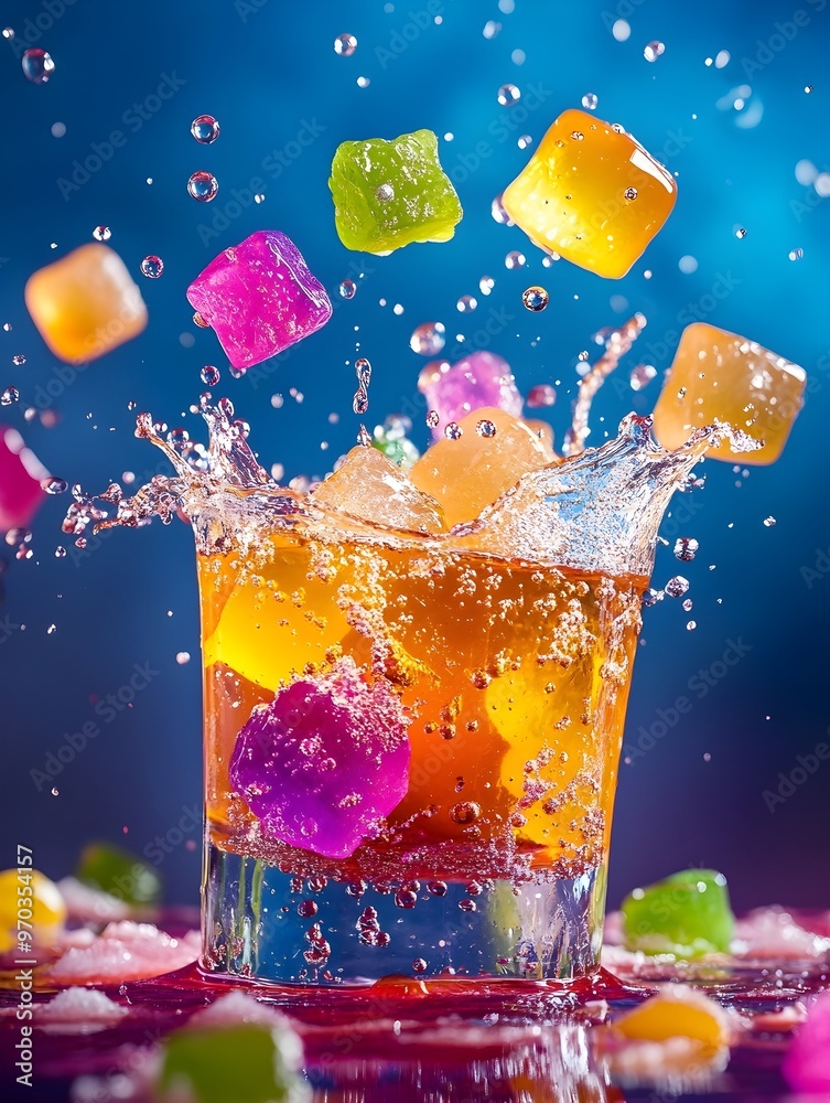 Dramatic Explosion of Colorful Filipino Sago t Gulaman Dessert Drink ...