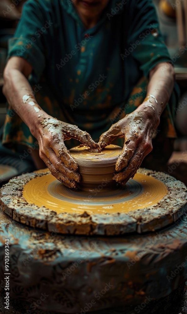 Clay artistry: pottery, practice of molding clay into various forms ...