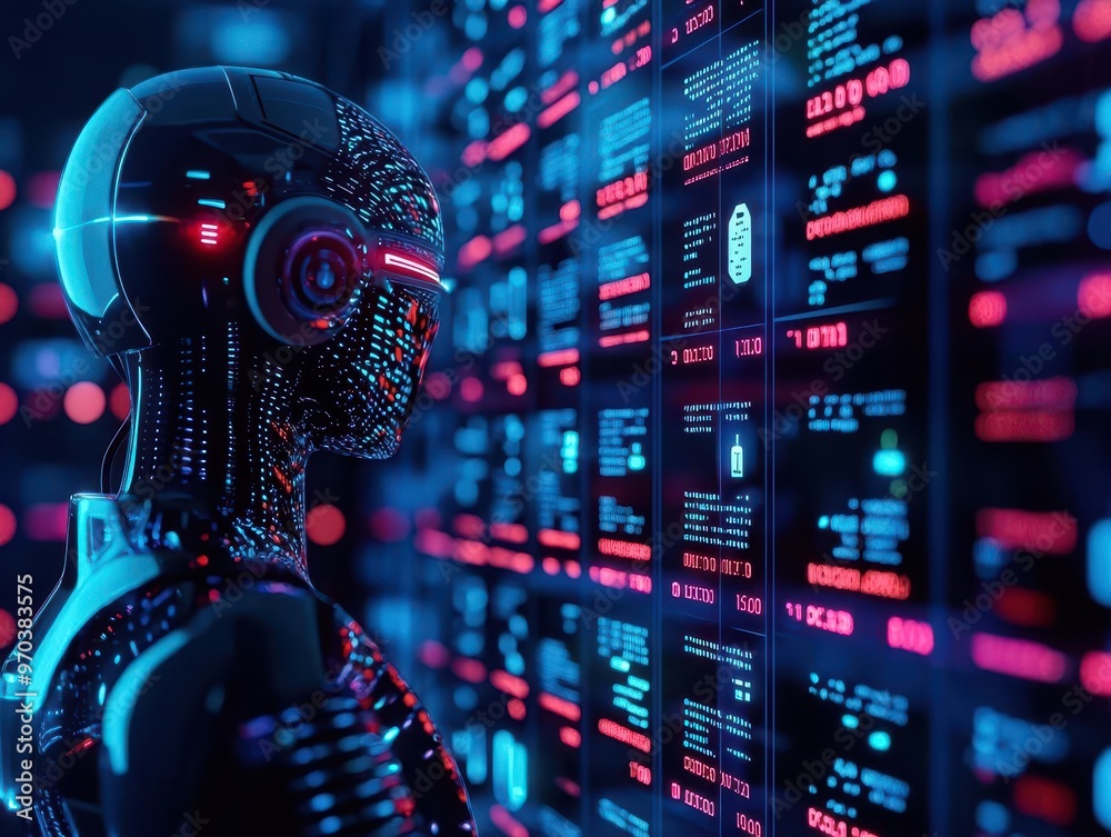 AI system monitoring binary code for anomalies, real-time malware prevention, cybersecurity, AI ...