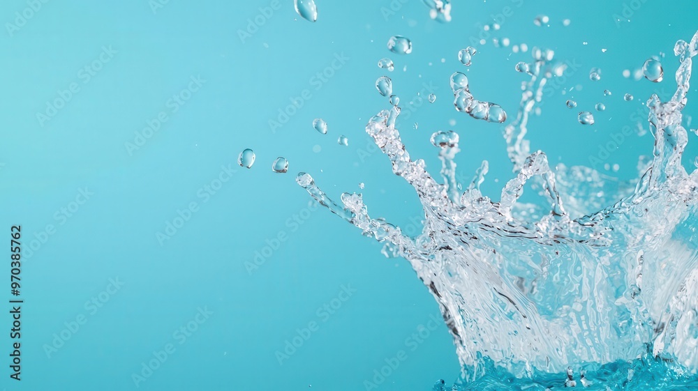 Burst of water exploding from a surface in a dynamic splash, Water ...