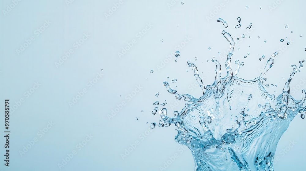 Burst of water exploding from a surface in a dynamic splash, Water ...