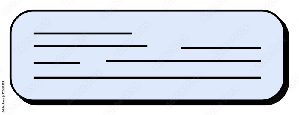 Rectangular box with rounded corners, blue background, and black ...