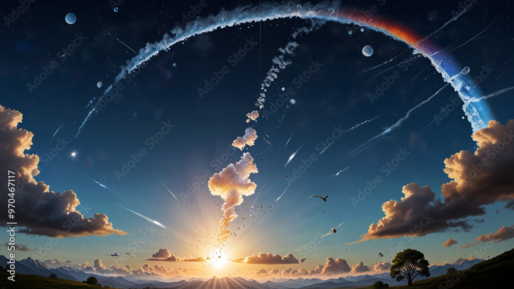 Visualize the process of the ozone layer healing Stock Illustration ...