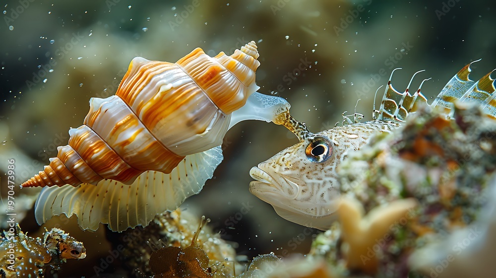 Cone snail harpooning fish, venom injection visualized: A cone snail ...