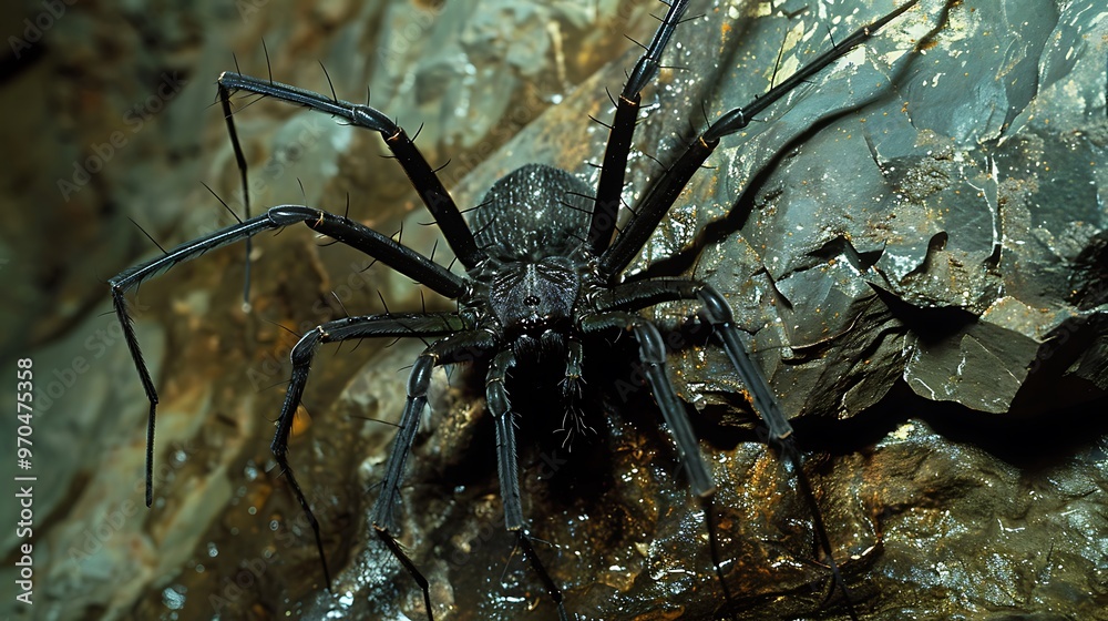 Amblypygi whip spider, alien-like arachnid on cave wall: An Amblypygi ...