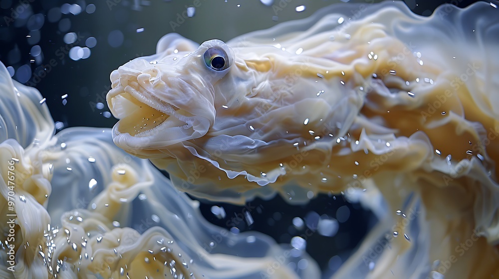 Hagfish producing slime as defense, underwater action shot: A hagfish ...