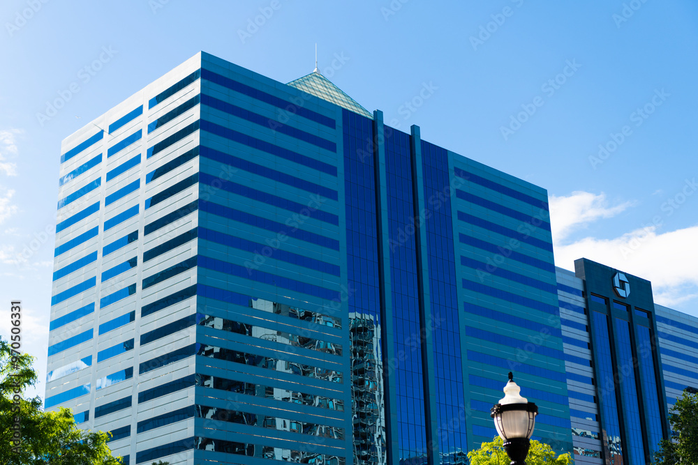 New York City, USA - May 19, 2024: Newport office center building ...