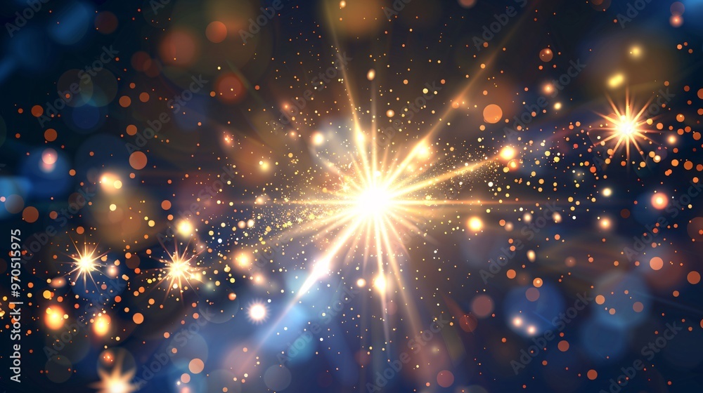 27. A vector illustration of flashing lights with a glow sparkle effect ...