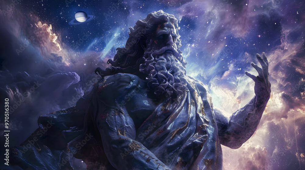 The primordial darkness embodying a greek god, erebus wearing ancient ...