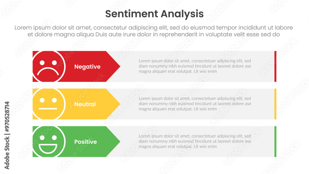 sentiment analysis framework infographic template with long rectangle ...