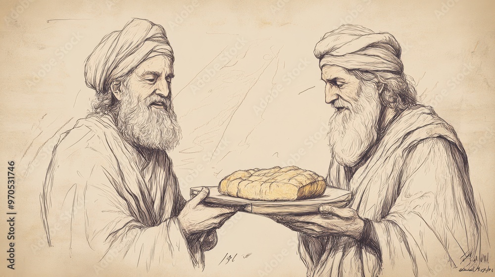 Bible Illustration of 1 Samuel: Ahimelech Gives David Consecrated Bread ...