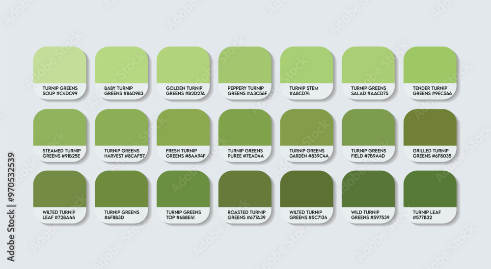 Turnip Greens Color Palette, Turnip Greens Color Guide Palette with ...