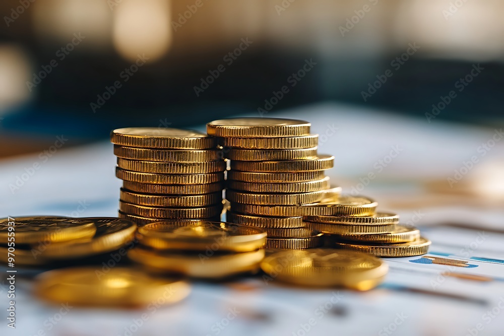 Finance chart showed a significant increase in stock market profits ...