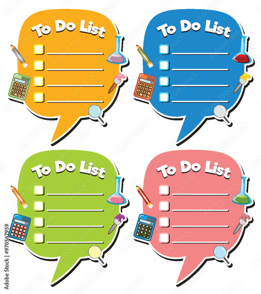 Colorful To-Do List Templates Stock Vector | Adobe Stock