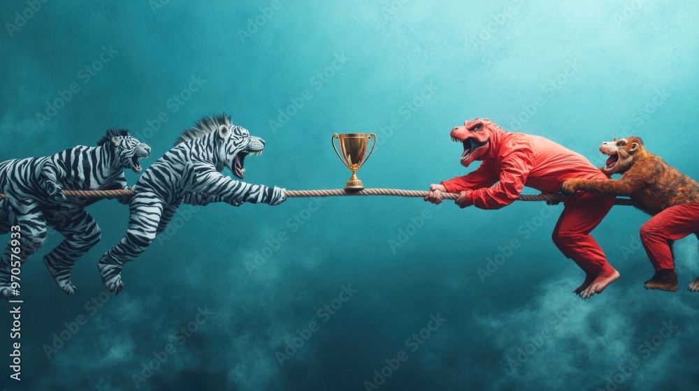 Business-Themed Tug of War: A Wild Contest of Costumes and Competition ...