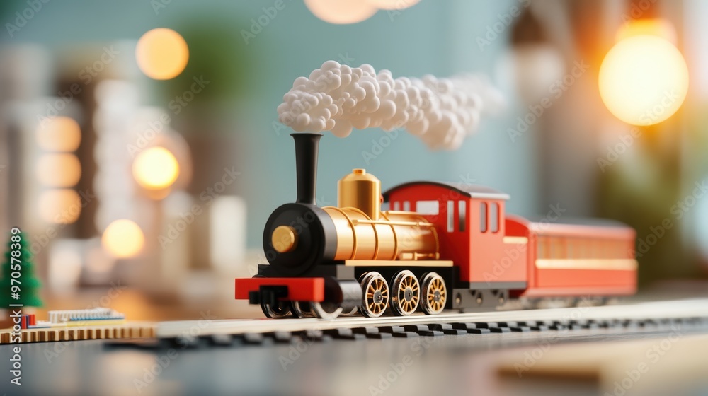 A vintage steam engine model displayed on a workbench alongside modern ...
