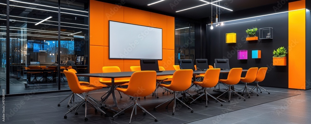 professional conference room with a whiteboard and video conferencing ...