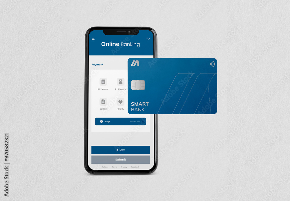 Screen Phone And Credit Card Mockup Stock Template | Adobe Stock