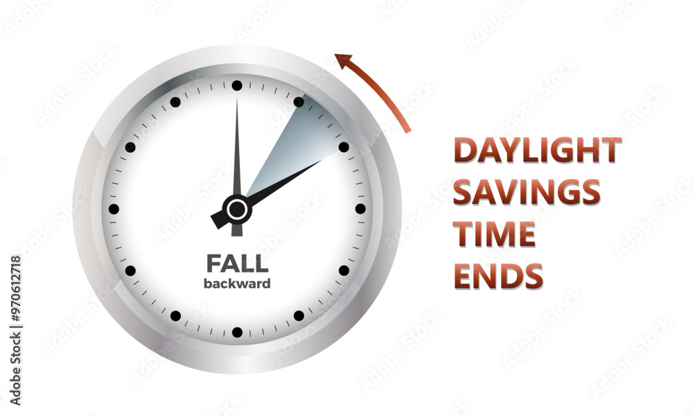Póster Vector illustration of a clock showing the time change – Cuadro ...