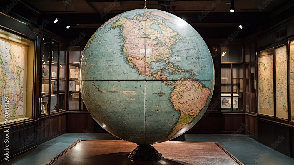 Imagine a world map displayed on a large globe. The globe features ...