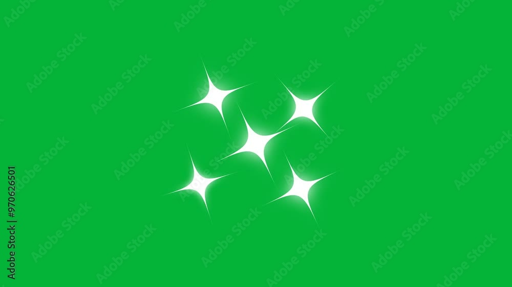 Twinkling stars animation, white cartoon, flat, vector, doodles style stars blinking, glitter ...