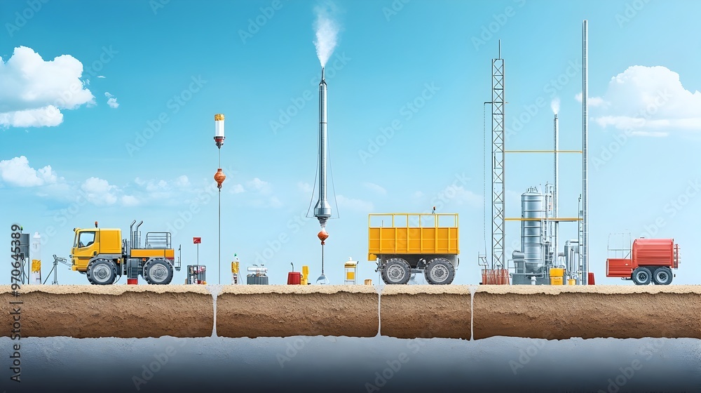 Detailed of Groundwater Extraction Process Showing Geological ...
