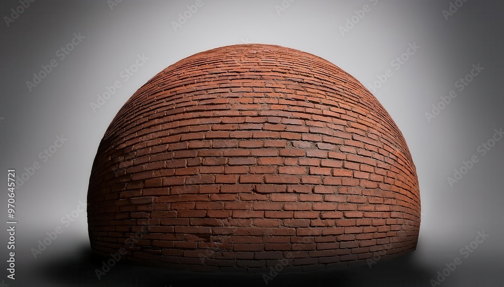 Abstract Brick Sphere. Textured 3D Ball Constructed from Red Brick ...
