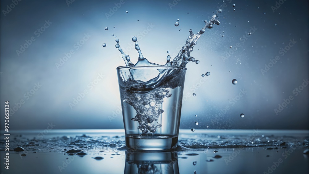 Water splashing out of a glass, splash, water, glass, refresh, liquid ...