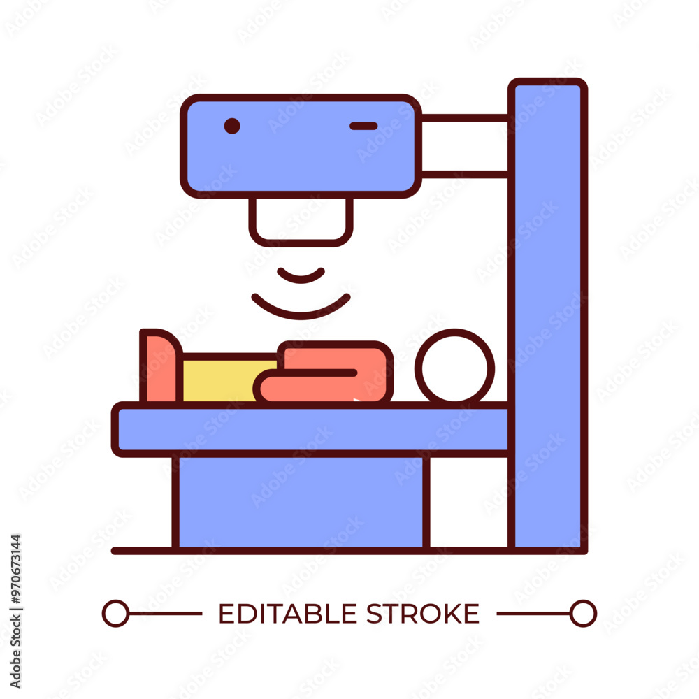 Radiology RGB color icon. Diagnostic test. Radiography. Medical imaging ...
