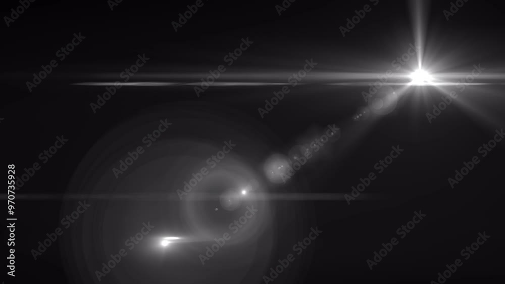 Optical lens flares light streaks shine ray flickering motion animation ...